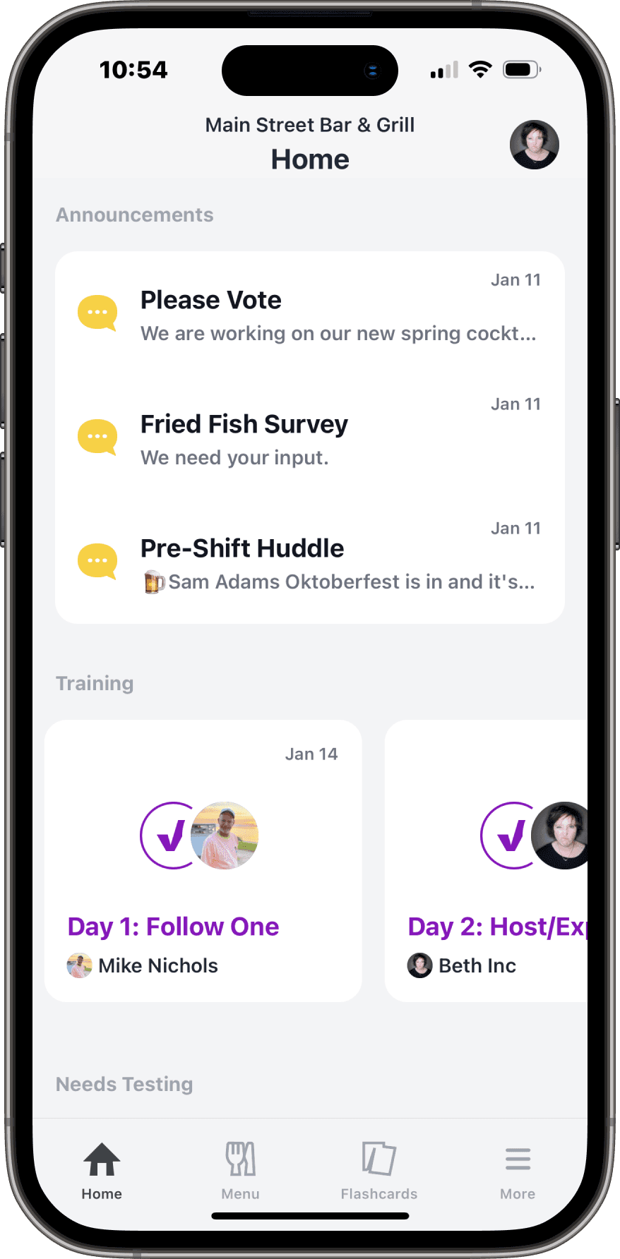 Shifty - Training app for Servers and Bartenders